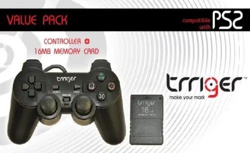 PS2 Controller & Memory Card 16 MB Trigger Value Pack — TeckPot