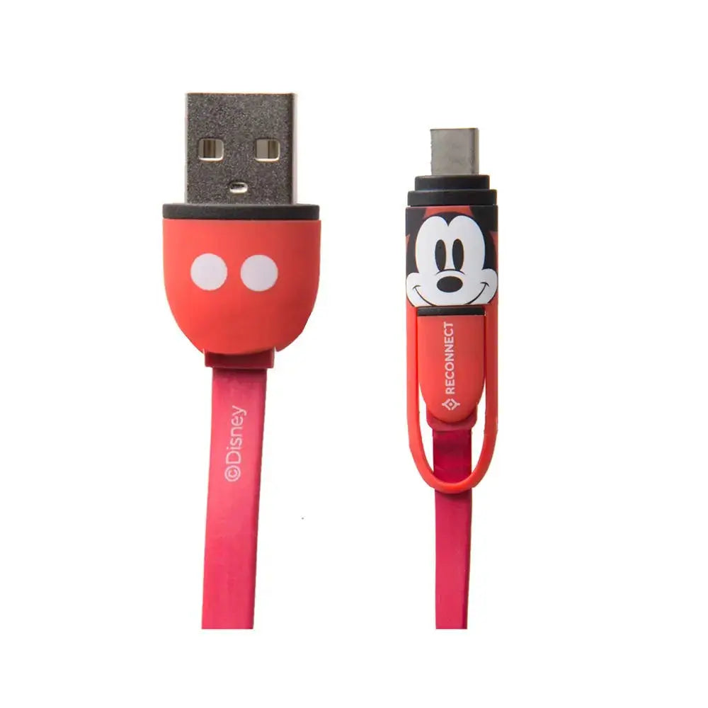 Reconnect DCB301 Disney Mickey Mouse Micro USB & Type C Dual Cable 1M ...